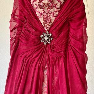 Dresses | Red Formal Full Length Dress With Textured Layers And ...